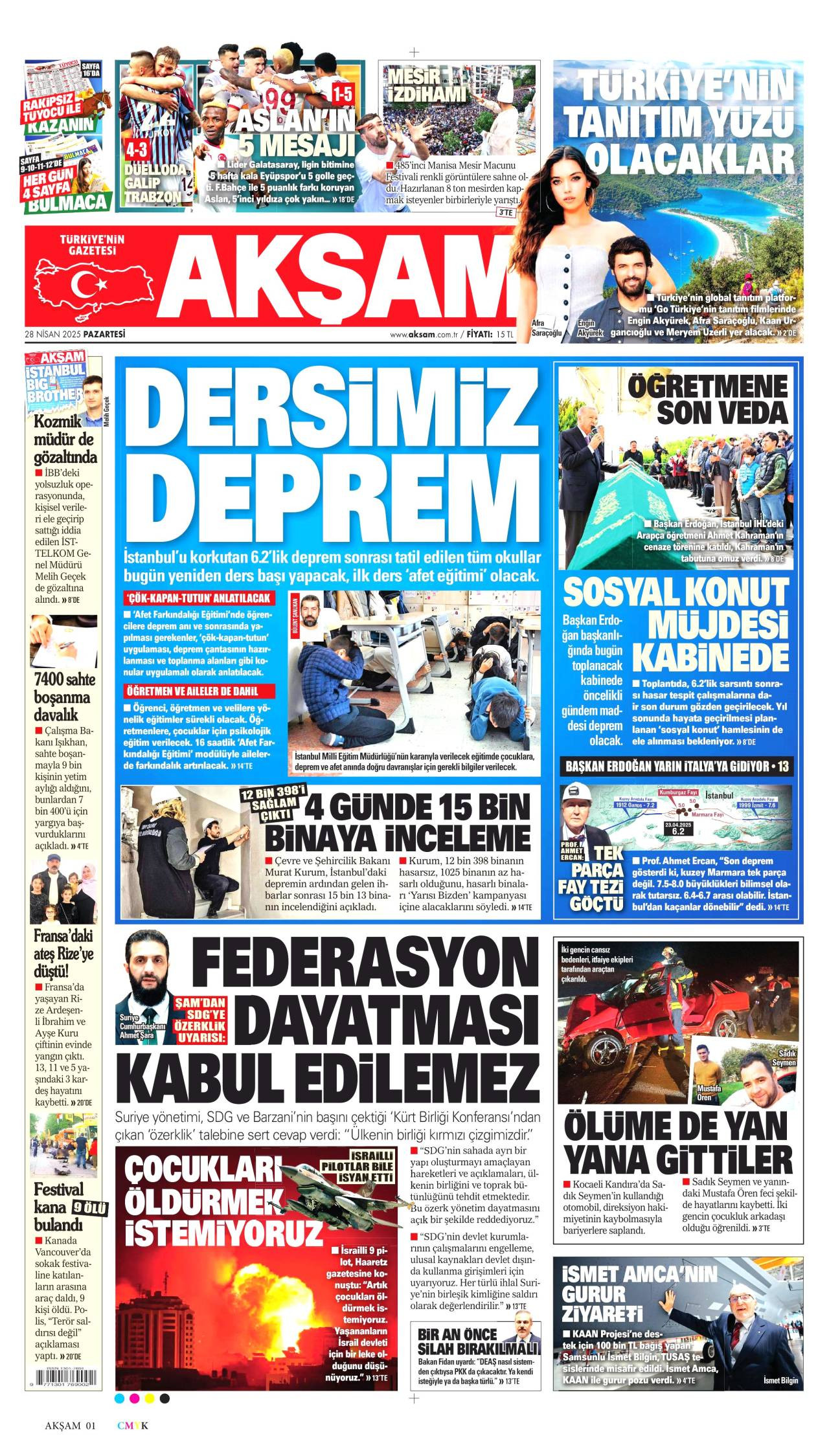 Akşam Gazetesi Manşetleri, Gazeteler
